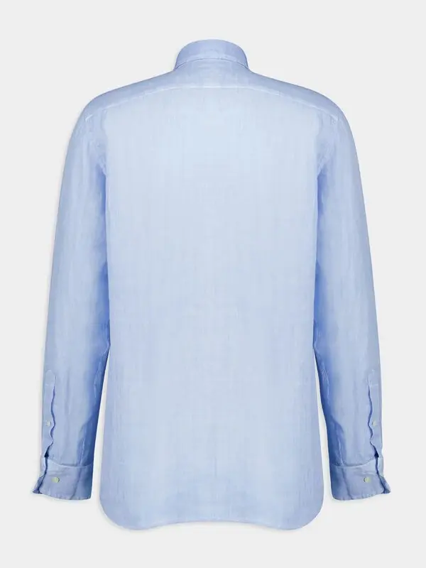 120% Lino Mermaid Linen Shirt - Blue