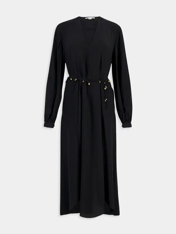 Stella McCartney Silk Crepe De Chine Midi Dress - Black