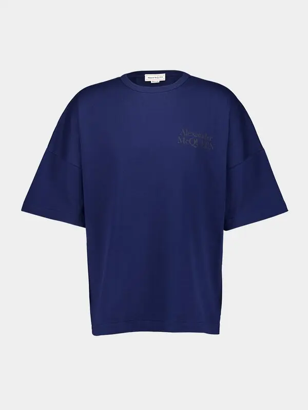 Alexander McQueen Exploded Logo Oversized T-shirt - Blue