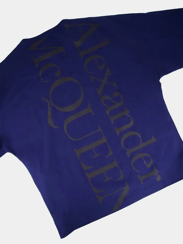 Alexander McQueen Exploded Logo Oversized T-shirt - Blue
