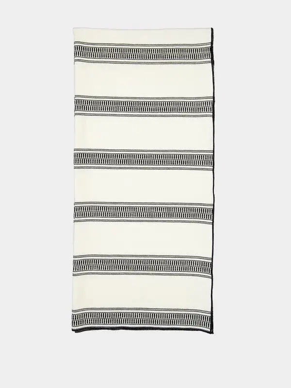 Maison De Vacances Vice Versa Embroidered Canvas Throw - Black
