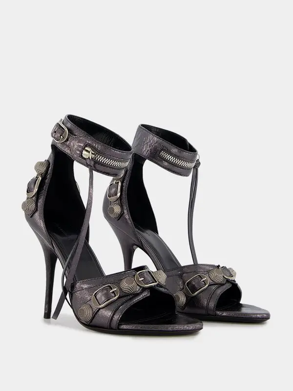 Balenciaga Cagole 110mm Studded Sandals - Grey