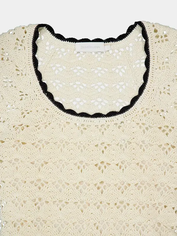 Zimmermann Rhiannon Crochet Mini Dress - Cream