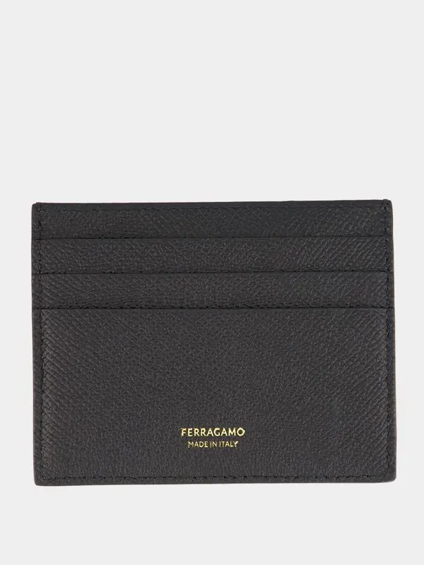 FERRAGAMO Micro Gancini Leather Card Case