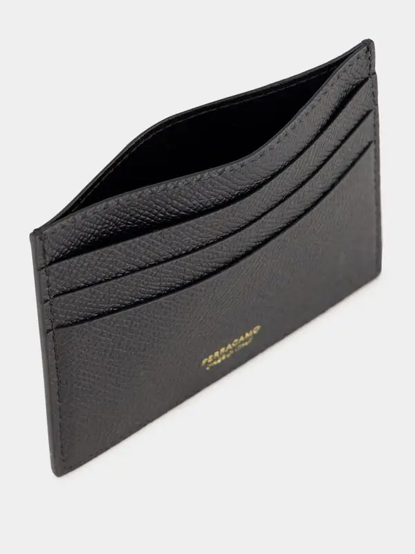 FERRAGAMO Micro Gancini Leather Card Case