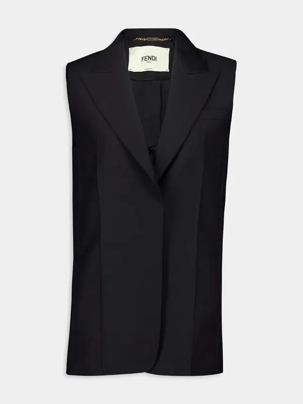 Fendi Mohair Tailored Gilet - Black