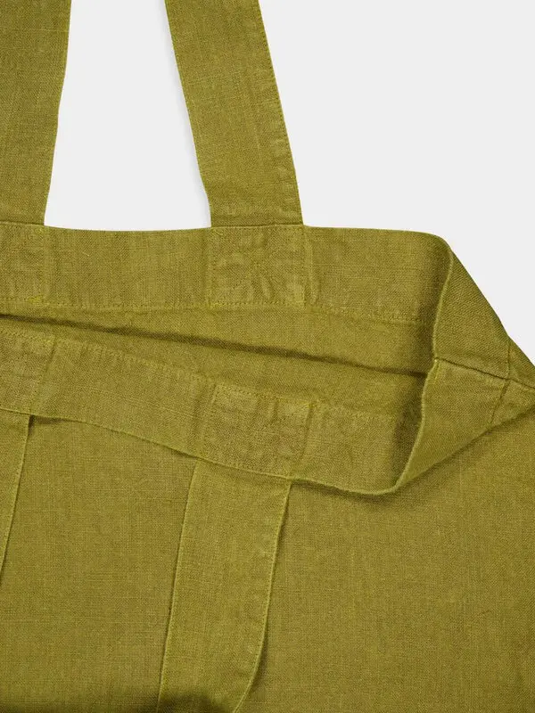 CHARVET ÉDITIONS Olive Linen Escapade Bag