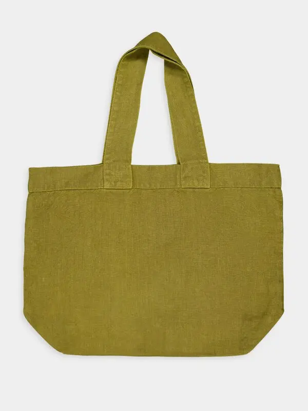 CHARVET ÉDITIONS Olive Linen Escapade Bag