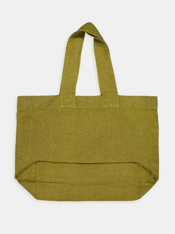 CHARVET ÉDITIONS Olive Linen Escapade Bag