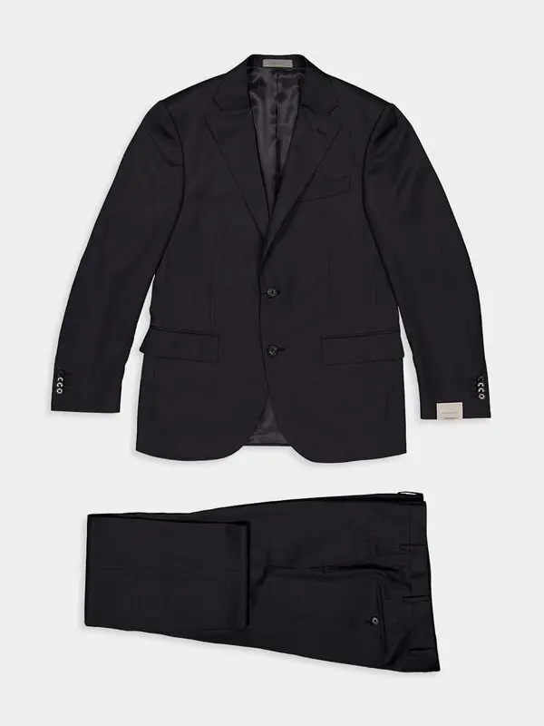 Corneliani Charcoal Wool Suit - Black