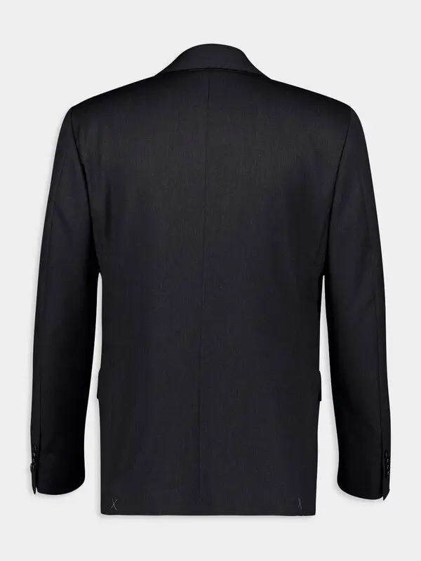 Corneliani Charcoal Wool Suit - Black