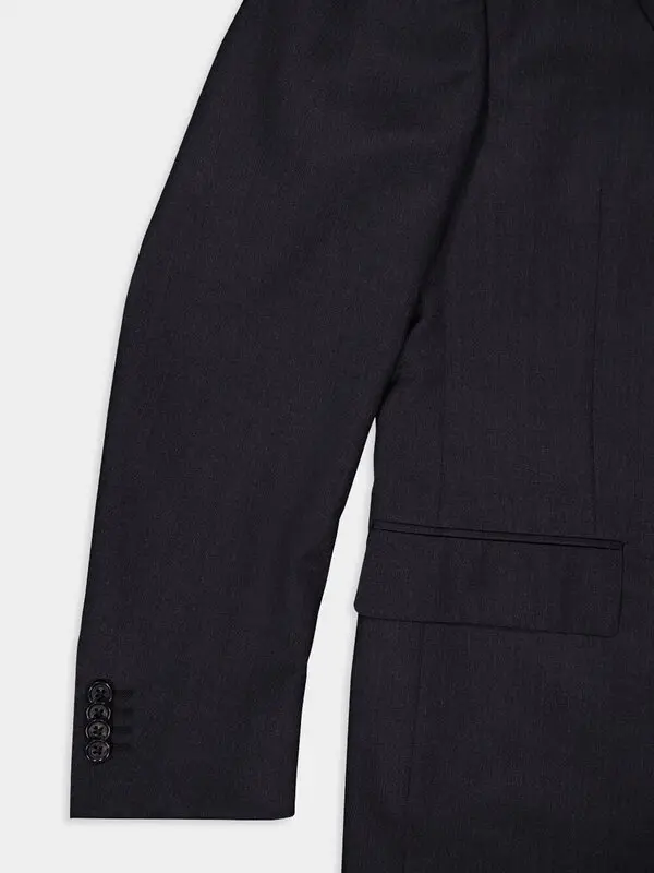 Corneliani Charcoal Wool Suit - Black