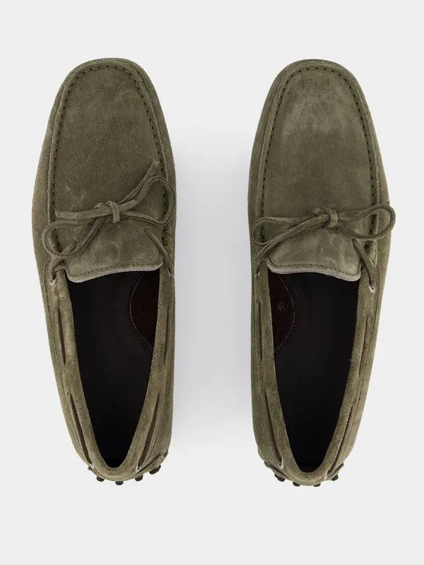 AURELIEN Suede Loafers - Green