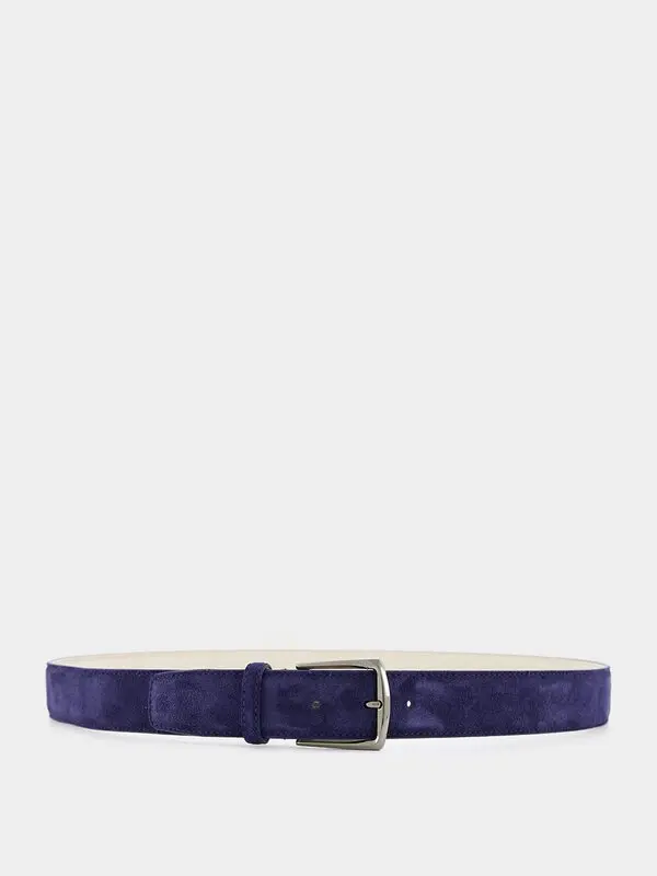 AURELIEN Suede Leather Belt - Blue