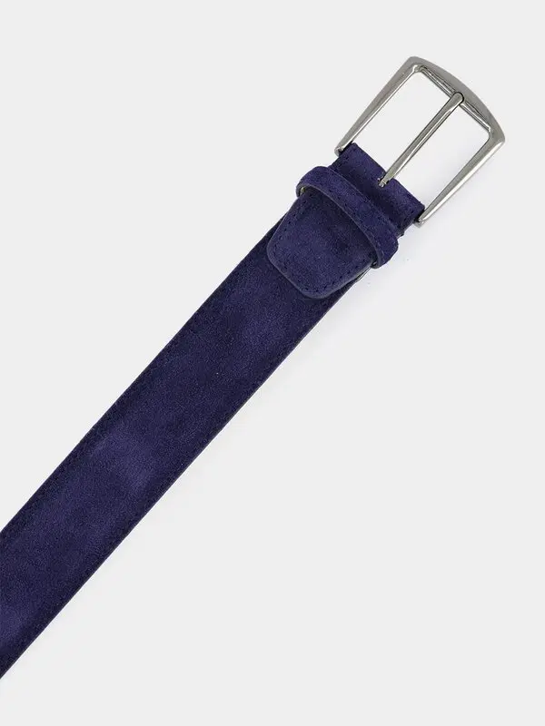 AURELIEN Suede Leather Belt - Blue