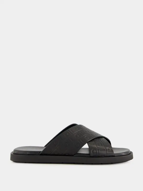 FERRAGAMO Monogram Sandals - Black