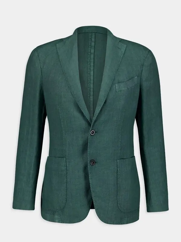 Boglioli Linen Notch-lapel Jacket - Green