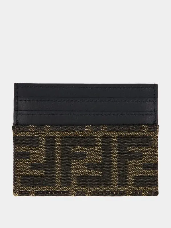 Fendi Ff Jacquard Card Holder - Brown