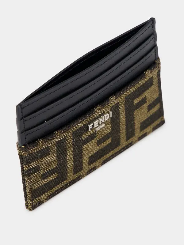 Fendi Ff Jacquard Card Holder - Brown