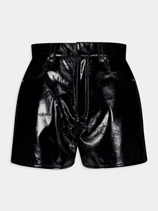 Casablanca Patent Pu Logo Shorts