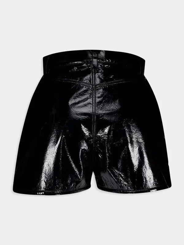 Casablanca Patent Pu Logo Shorts