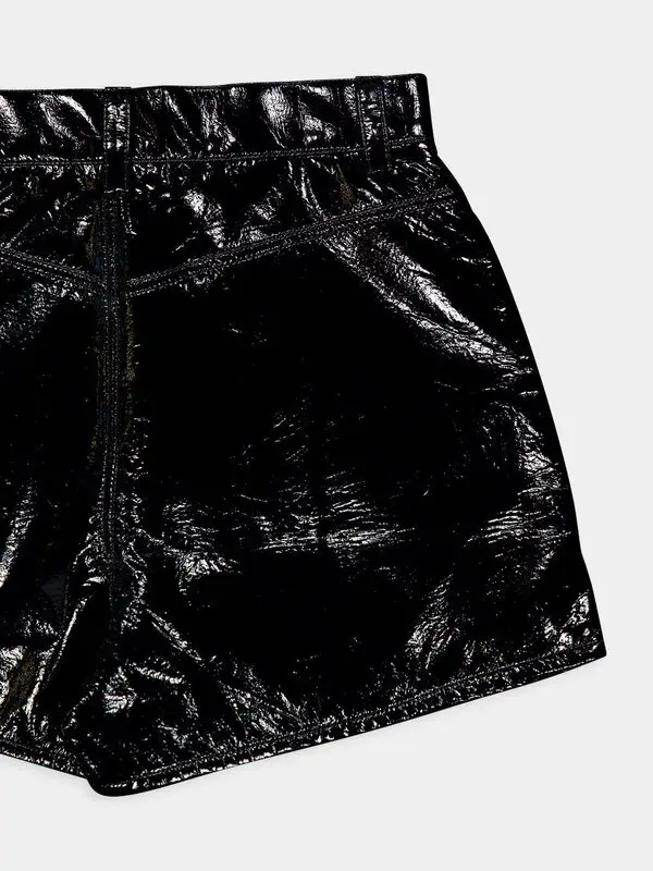 Casablanca Patent Pu Logo Shorts