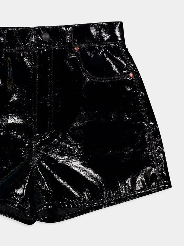 Casablanca Patent Pu Logo Shorts