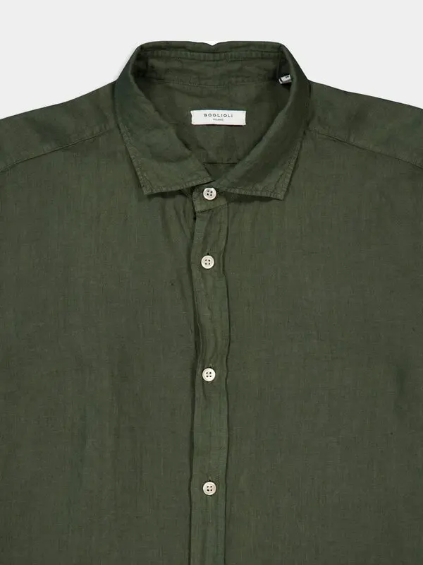Boglioli Olive Linen Shirt - Green
