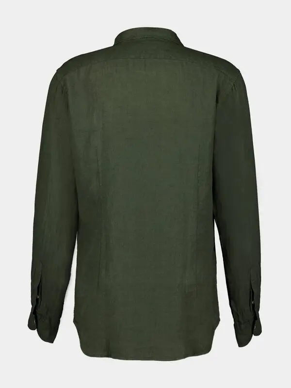 Boglioli Olive Linen Shirt - Green