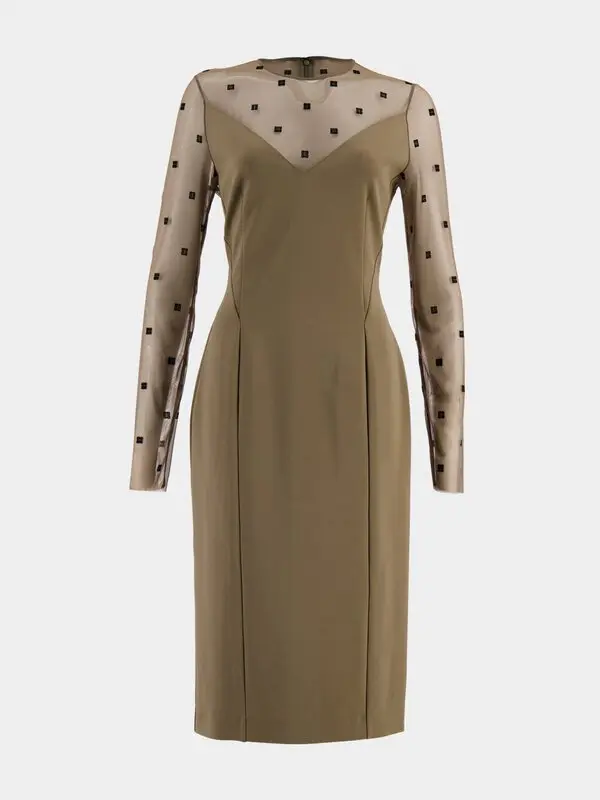 Givenchy Monogrammed V-neck Midi Dress - Green