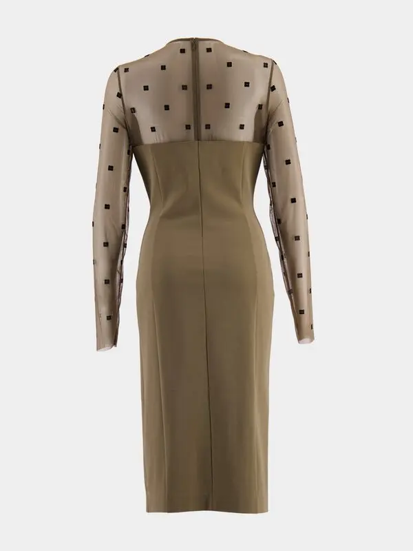 Givenchy Monogrammed V-neck Midi Dress
