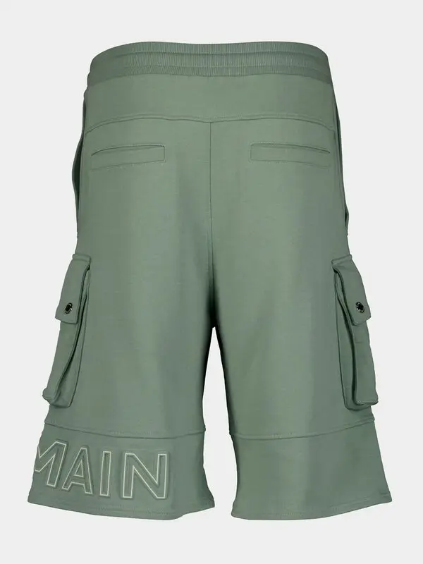 Balmain Embossed Cargo Shorts - Green