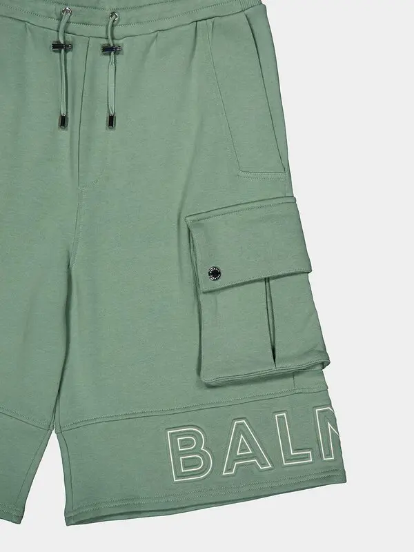 Balmain Embossed Cargo Shorts - Green