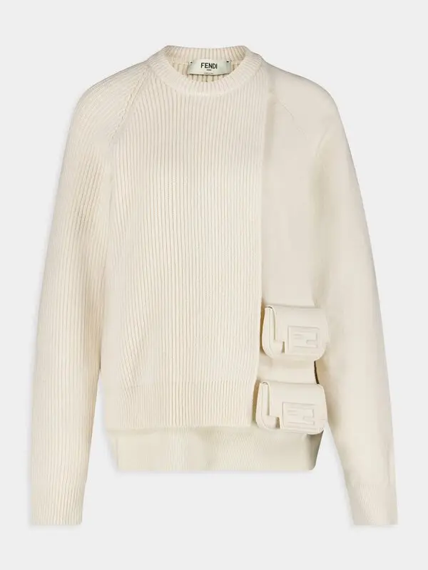 Fendi Wool Cashmere Jumper With Pockets - Beige