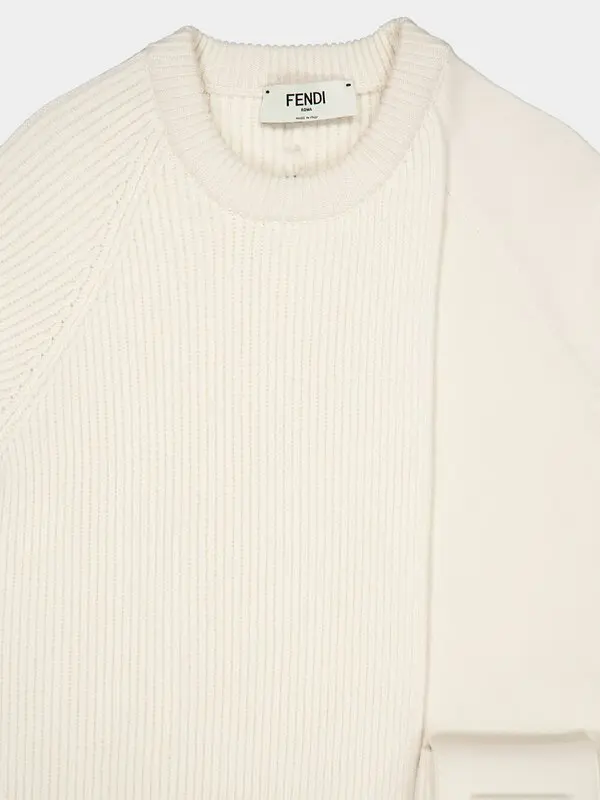 Fendi Wool Cashmere Jumper With Pockets - Beige