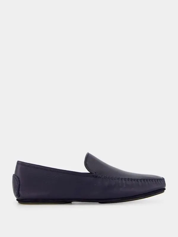 Manolo Blahnik Mayfair Leather Loafers - Blue