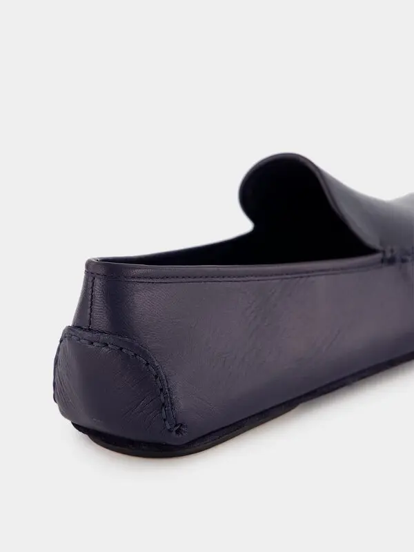 Manolo Blahnik Mayfair Leather Loafers - Blue