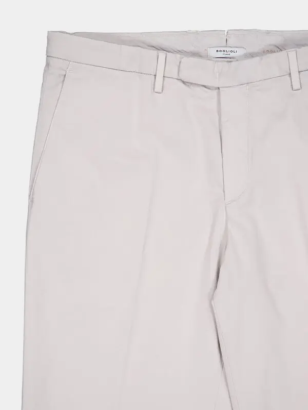 Boglioli Cotton Stretch Chino Trousers - White