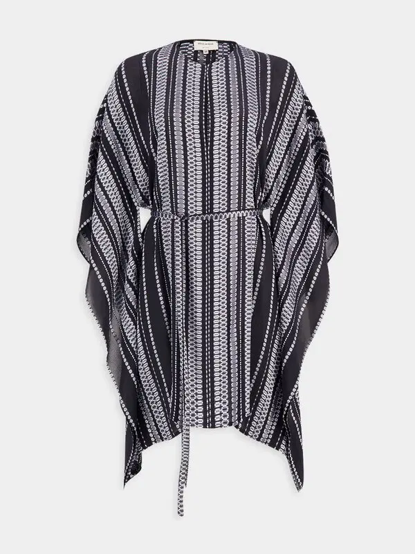Zeus+dione Anemone Striped Silk Kaftan - Black