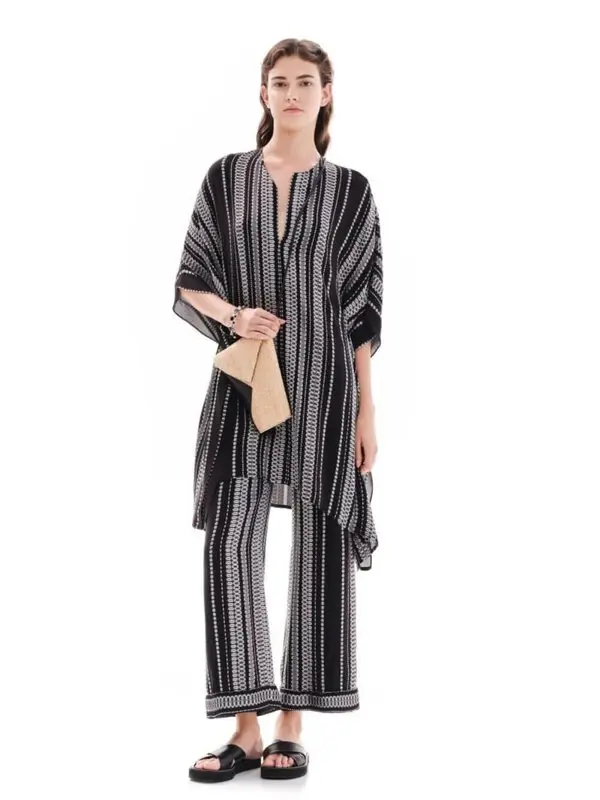 Zeus+dione Anemone Striped Silk Kaftan