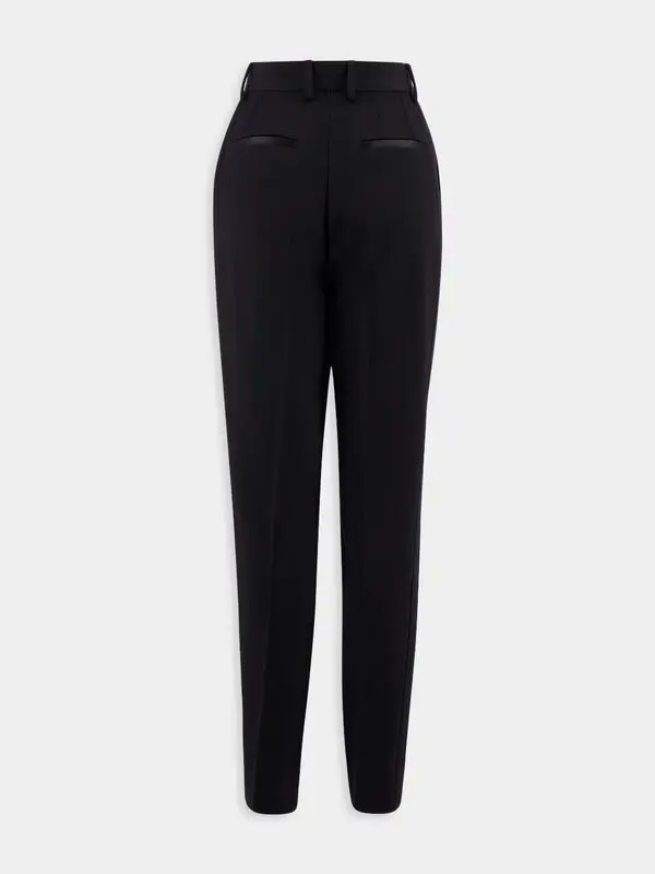 Dolce & Gabbana Wool Gabardine Cigarette Pants - Black