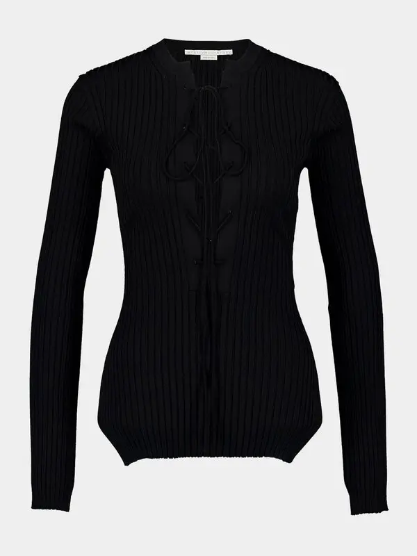Stella McCartney Lace-up Knit Jumper - Black