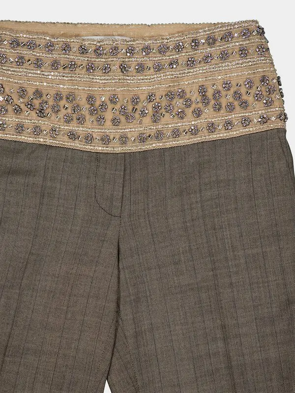 Stella McCartney Crystal-embellished Wool Trousers