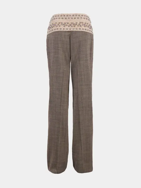 Stella McCartney Crystal-embellished Wool Trousers