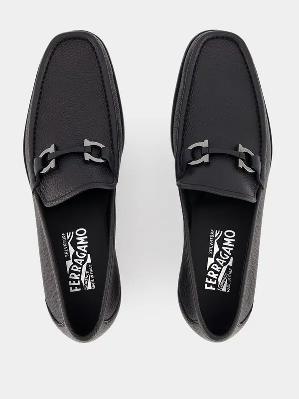 FERRAGAMO Gancini Leather Moccasin