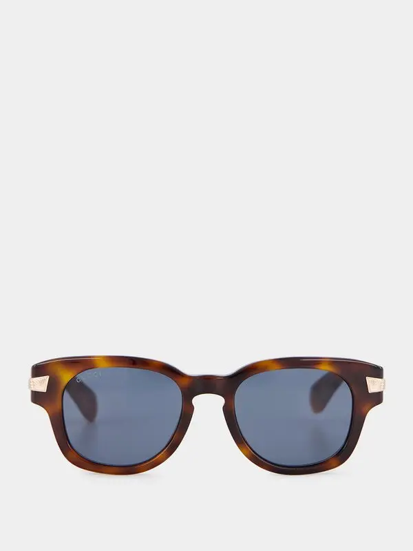 Gucci Tortoiseshell Oval-shaped Frame Sunglasses - Brown