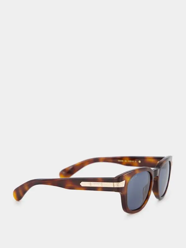 Gucci Tortoiseshell Oval-shaped Frame Sunglasses