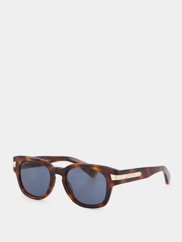 Gucci Tortoiseshell Oval-shaped Frame Sunglasses