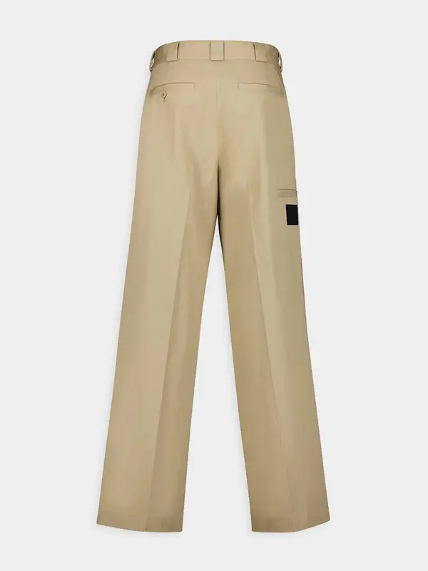 Givenchy Canvas Wide-leg Chinos - Beige
