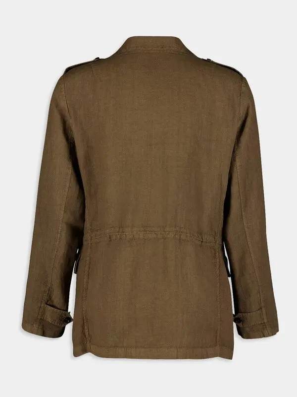 Boglioli Garment-dyed Linen Field Jacket - Brown